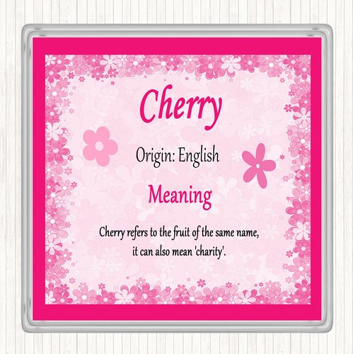 Cherry Name Meaning Drinks Mat Coaster Pink | eBay