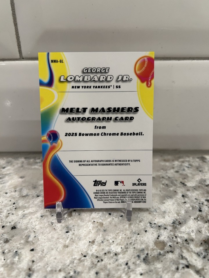 2025 Bowman Chrome George Lombard Jr. Melt Mashers Auto #/99 ⚾️ New ...