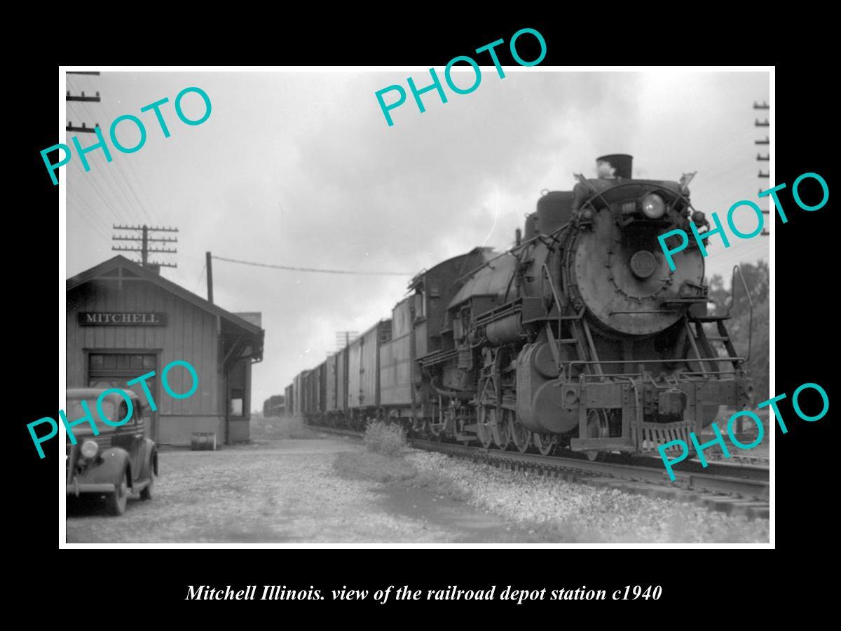 OLD 8x6 HISTORIC PHOTO OF MITCHELL ILLINOIS THE RAILROAD DEPOT STATION ...