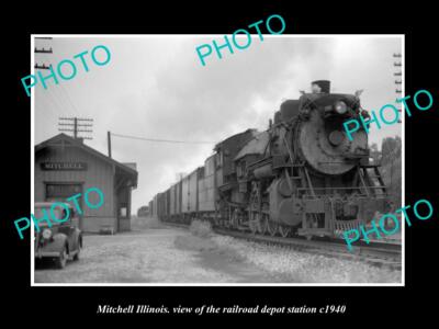 OLD 8x6 HISTORIC PHOTO OF MITCHELL ILLINOIS THE RAILROAD DEPOT STATION ...
