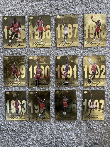 Michael Jordan Upper Deck Gold Refractor Cards Full Set of 12 - Mint | eBay