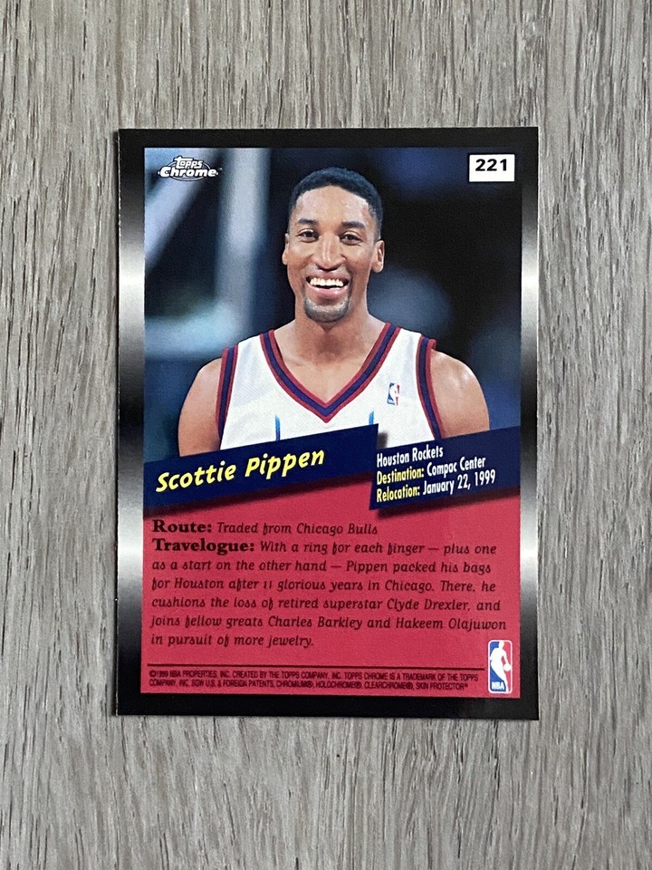 1998-99 NBA Topps Chrome 'Moving On' | Scottie Pippen | #221 | Houston ...
