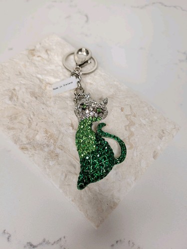Killarney Crystal Jewellery Green Rhinestone Green Cat Keychain Bag ...