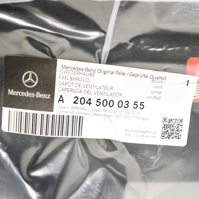 Mercedes-Benz Glk-class X204 Air Intake Top Fan Shroud A2045000355 ...