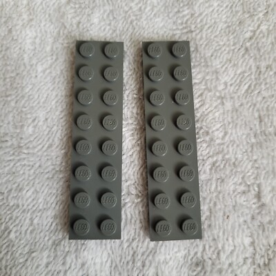 LEGO 2 Pcs Dark Bluish Gray 2x8 #3034 Plate Bricks | eBay