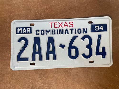 1994 Texas License Plate Combination # 2AA-634 | eBay