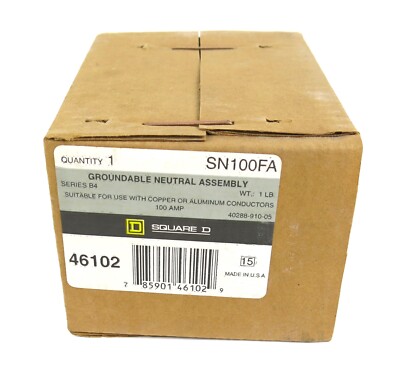 Square D Groundable Neutral Assembly 100A SN100FA Series B4 - NEW | eBay