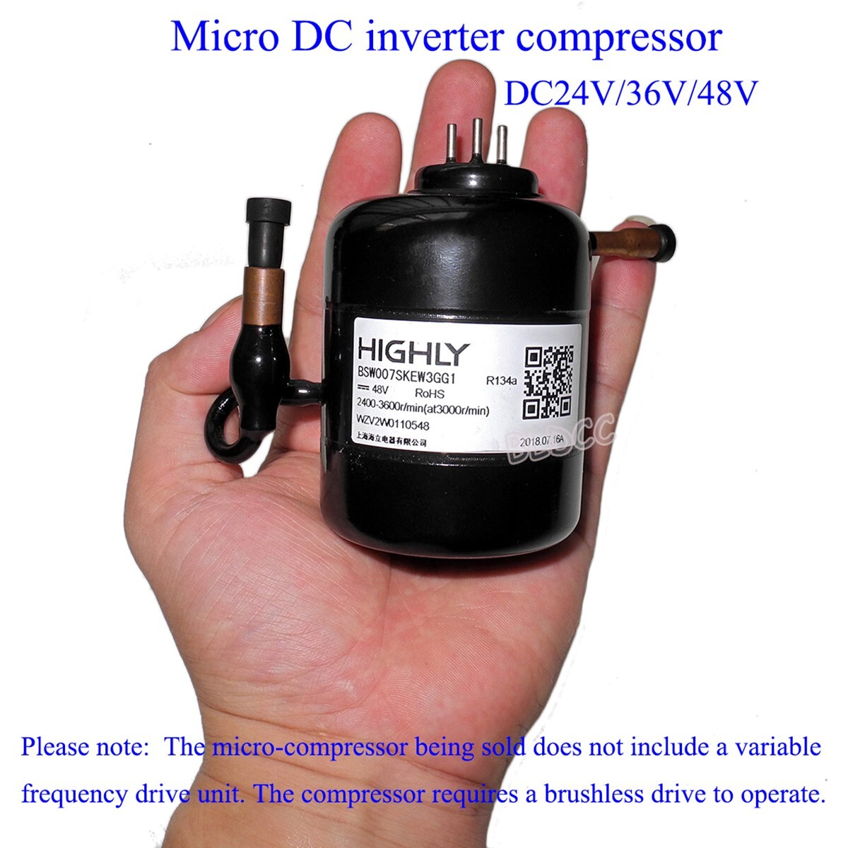 24V 36V 48V Car Refrigeration Air Compressor Fridge Freezer Micro DC ...