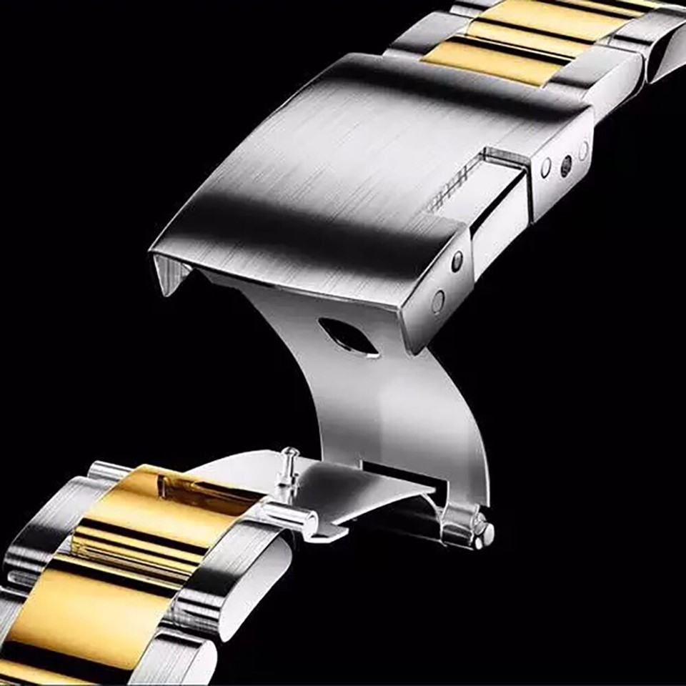 COMUDIR Stainless Steel Mens Watch Chronograph Waterproof Date Quartz ...