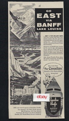 CANADIAN PACIFIC RAILWAY 1959 GO EAST VIA BANFF LAKE LOUISE THE ...