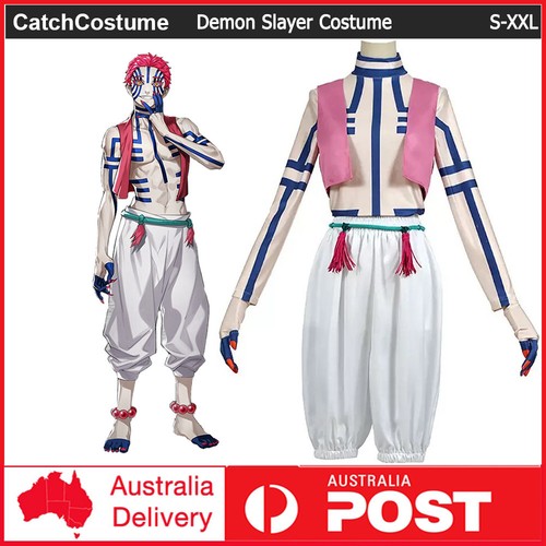 Anime Demon Slayer Kimetsu no Yaiba Akaza Cosplay Costume Halloween ...