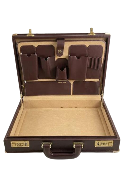 Amiet Leather Combination Lock Briefcase Hardshell Attache Business ...