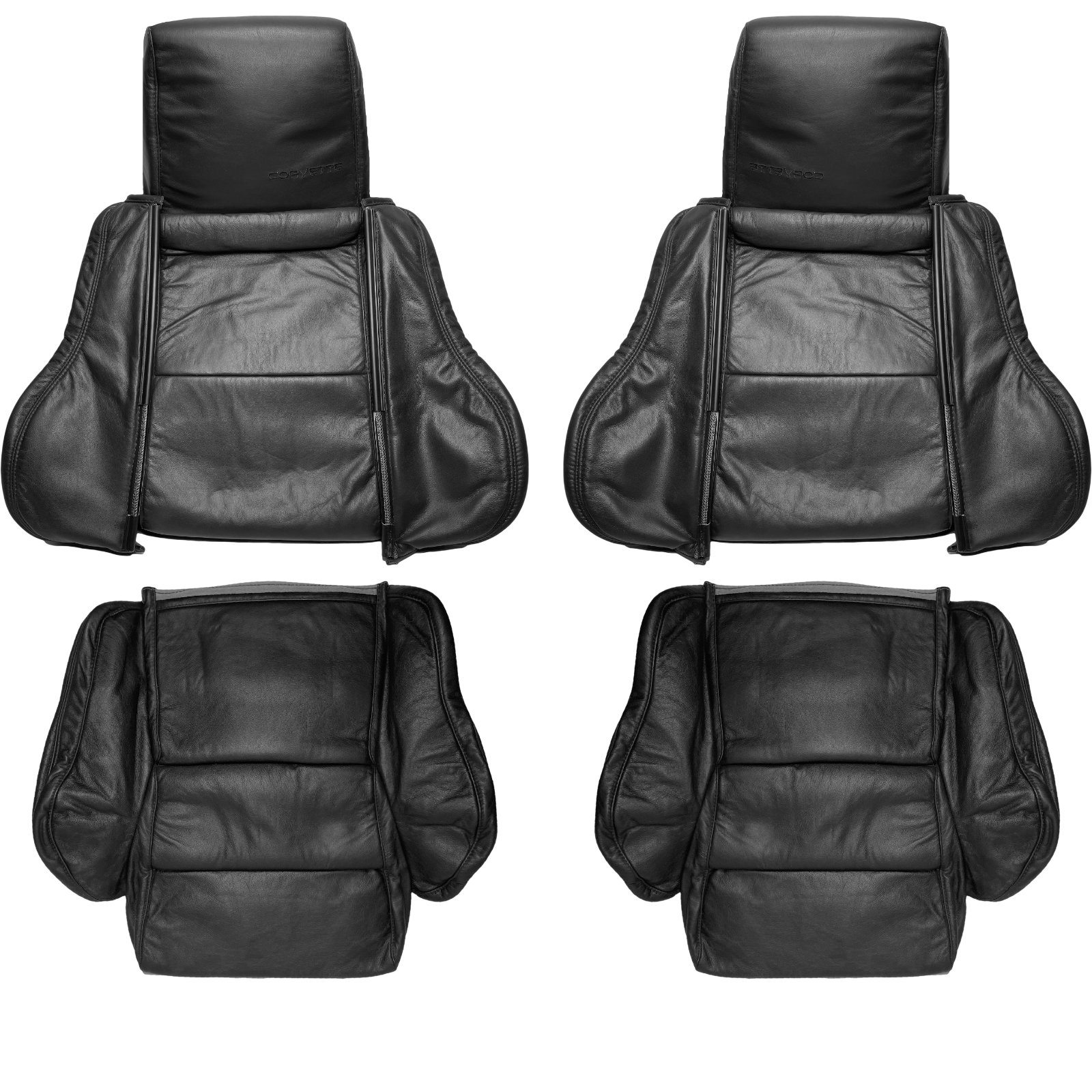 88 CHEVY CORVETTE SEATS COVER C4 BLACK LEATHER CUSTOM AL KNOCH | eBay