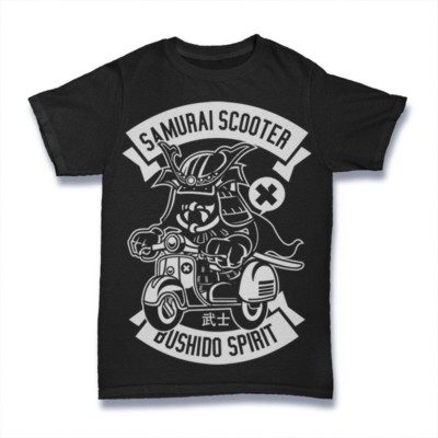 Samurai Scooter T-Shirt. 100% Cotton Premium Tee NEW | eBay