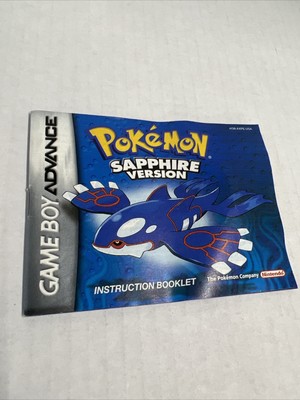 Nintendo Pokemon Sapphire GBA Game Boy Advance Manual Instruction ...