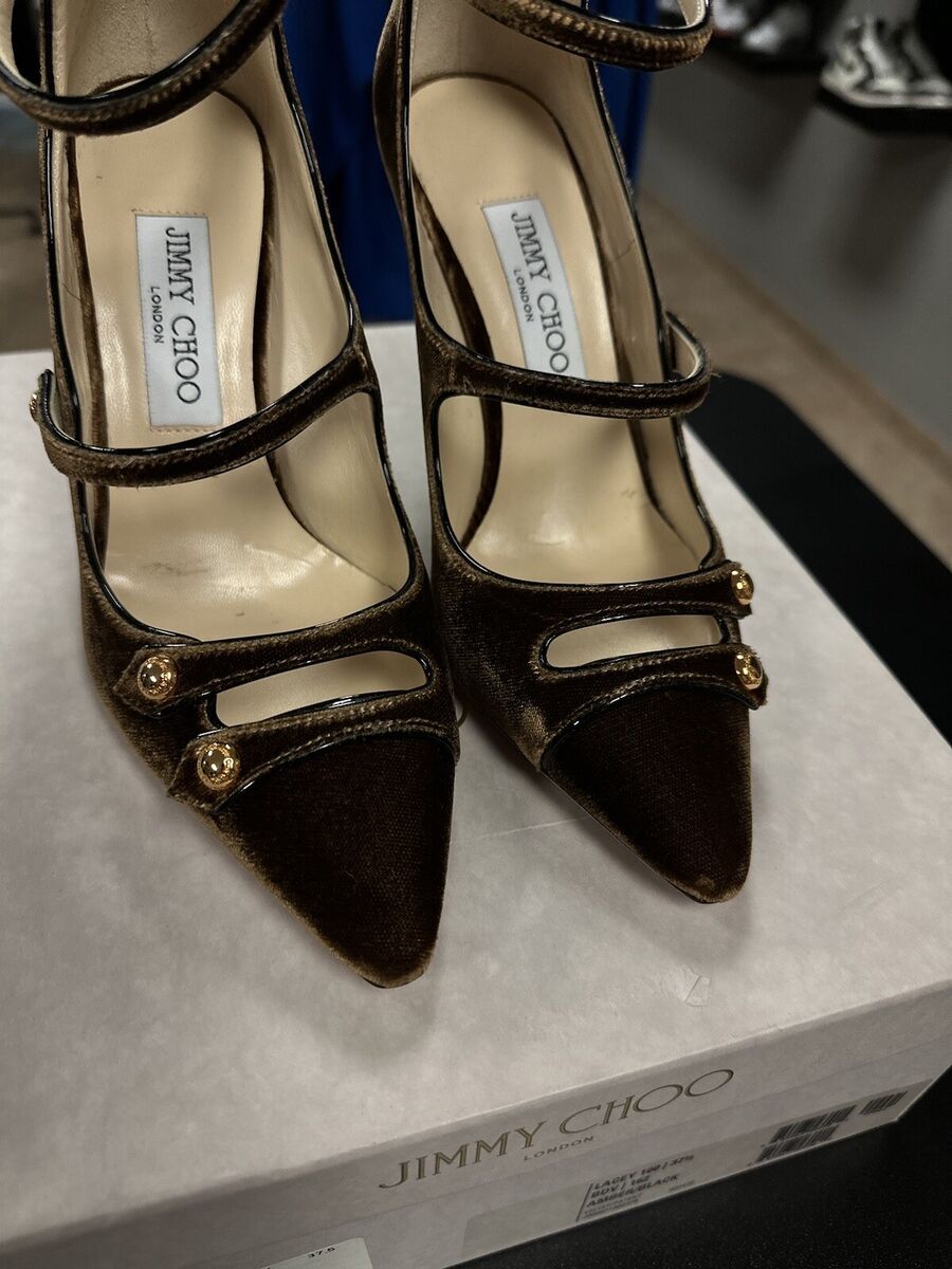 Size 37.5 - Jimmy Choo Velvet Lacey Mary Jane Pumps $875 Size 37.5 - Jimmy Choo Velvet Lacey Mary Jane Pumps $875