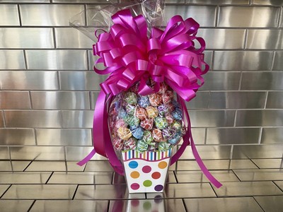 Candy Bouquet Lollipop-Gift Basket For Any Occasion 120 Lollipops Pink ...