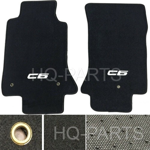 2 Piece Black Nylon Carpet Floor Mats Fits 05-13 Chevy Corvette C6 ...