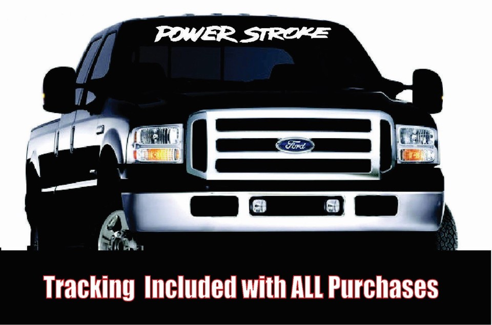Powerstroke Banner Window Decal Sticker Turbo Diesel Truck 7.3 6.7L ...