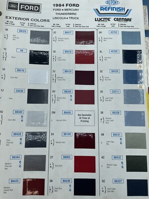 Dupont Chromabase Color Chart Ford
