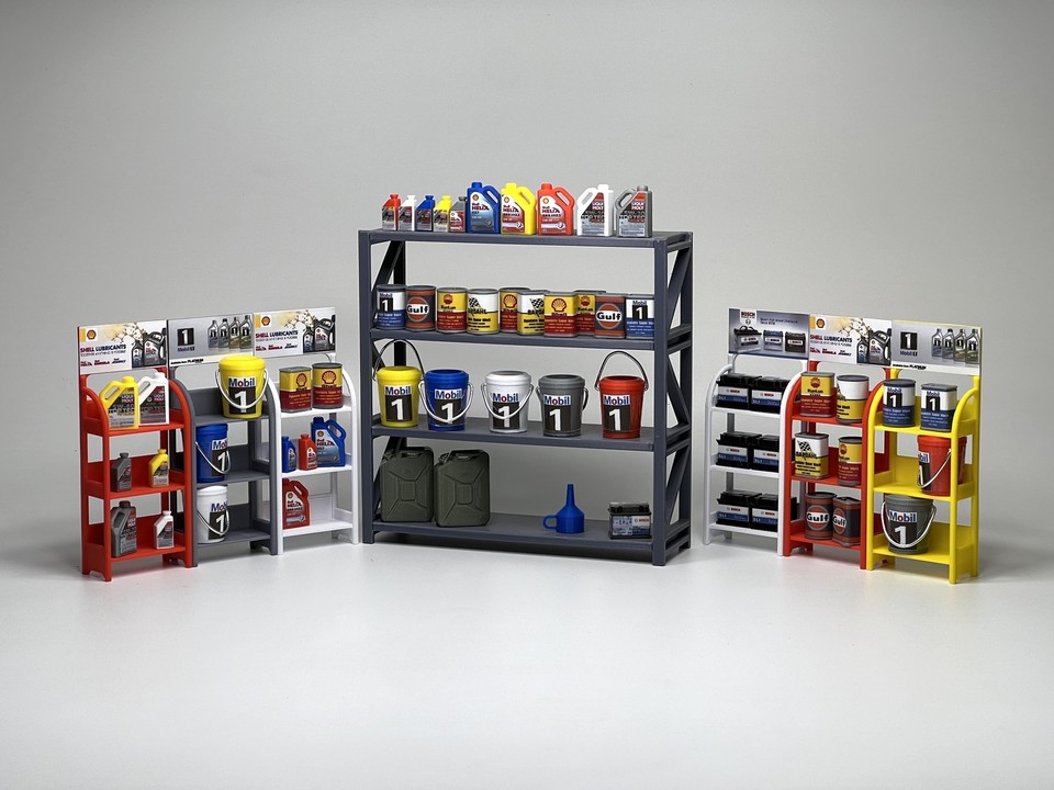 1:18 Diorama Car Garage Car Repair Tool Model Workshop Scene Display ...