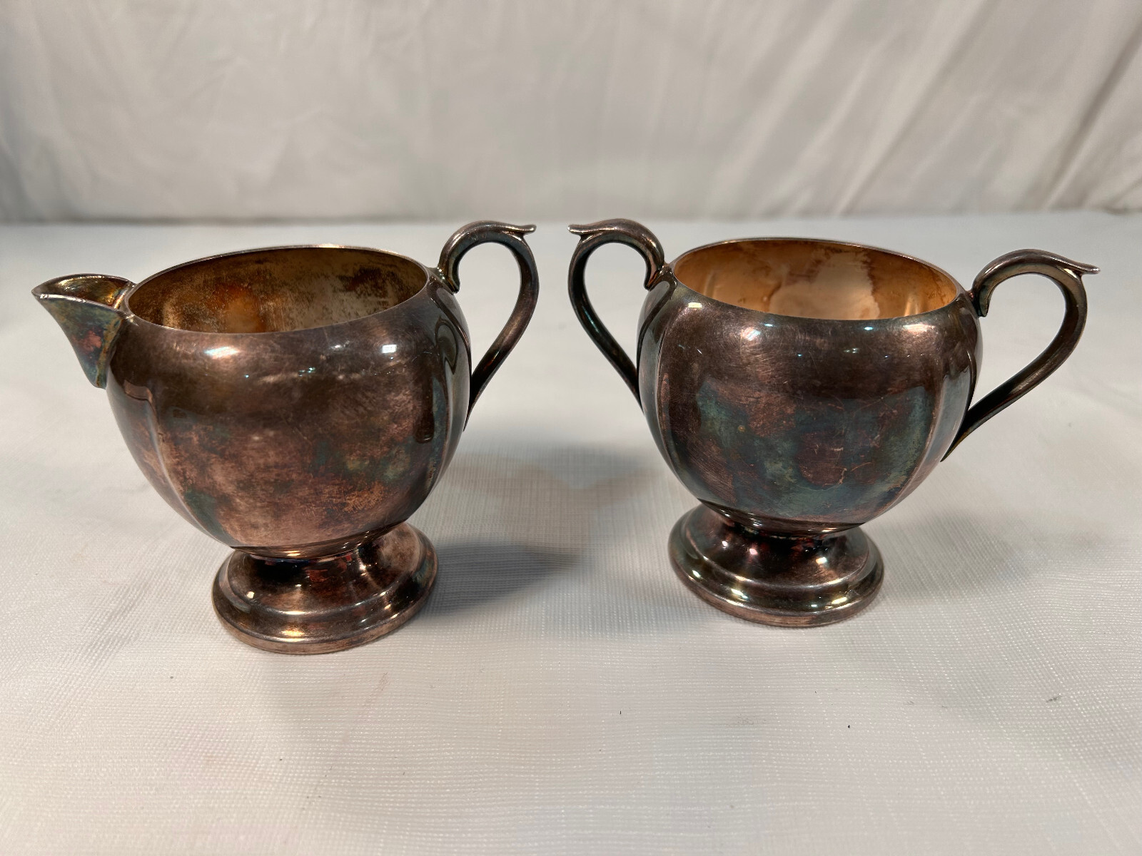 The Sheffield Silver Co Creamer and Sugar Dish Made in USA Silverplate ...
