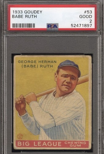 1933 Goudey #53 Babe Ruth PSA 2 | eBay