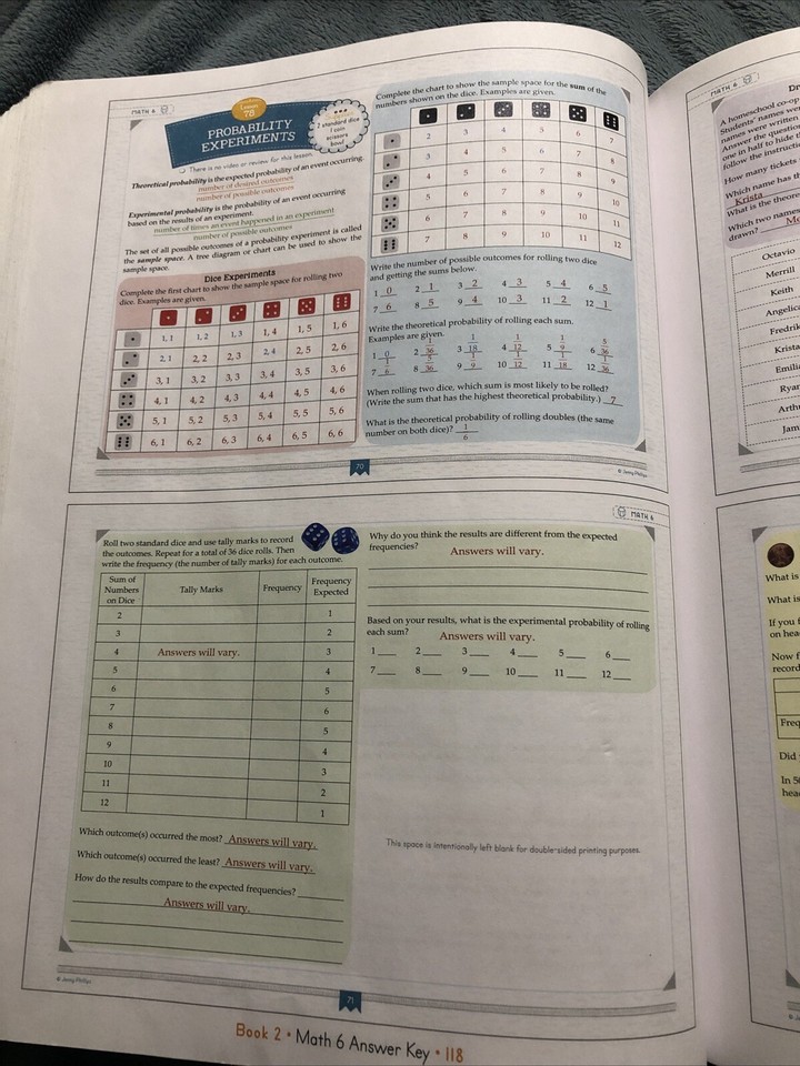 Simply Good and Beautiful Math 6 Answer Key | eBay