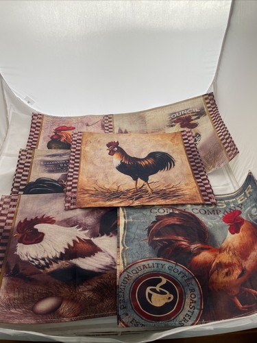 Rooster Placemats Set Of 7 Country Farm Chicken Table Mats House ...