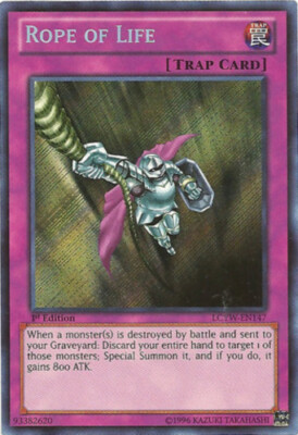 3x Rope of Life - LCYW-EN147 - Secret Rare - 1st Edition Moderately ...