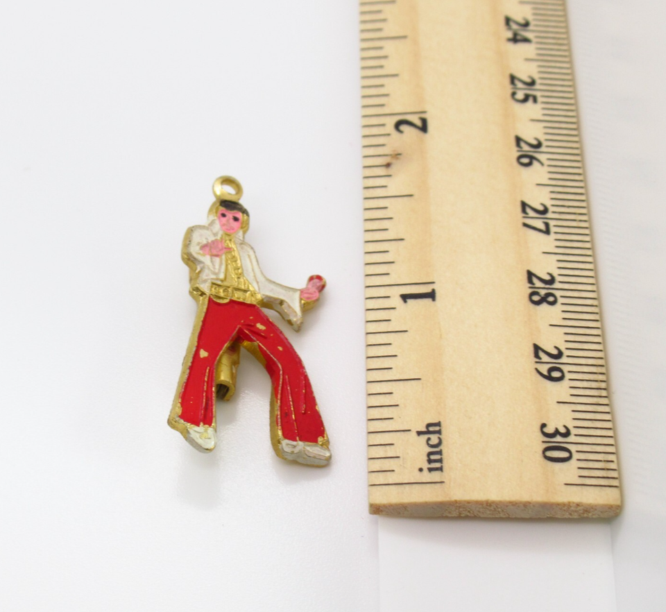 Elvis Presley Pin Red Pants Vintage Charm Pendant Gold Tone Dancing ...