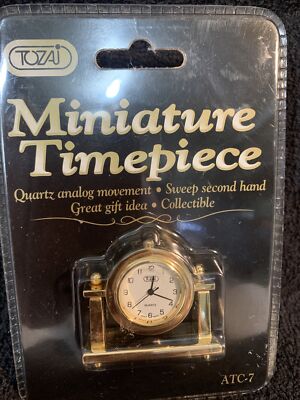 Vintage New Tozaj Miniature Mantel Clock Gold Tone Quartz ATC-7 | eBay