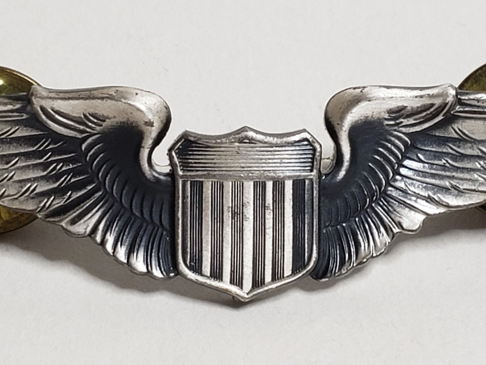 USAF Basic Pilot Wings 2” Miniature Size Krew G-I 1/20 Silver Filled ...
