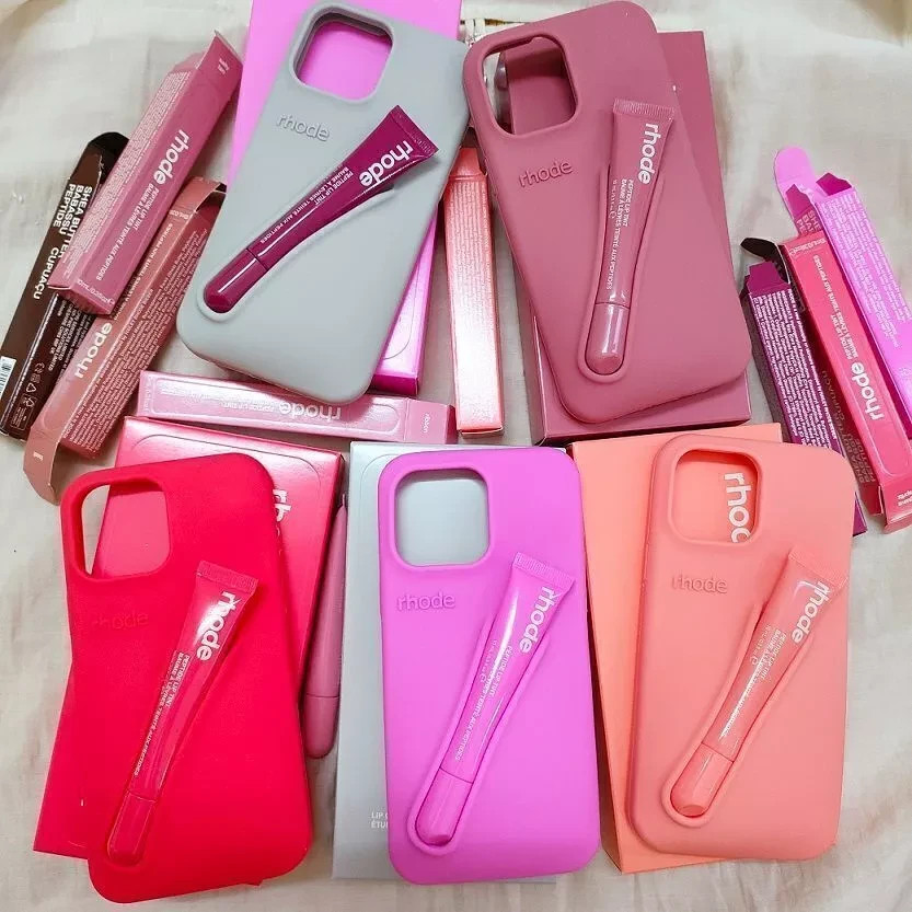 Rhode Lip-tint Silicon Phone Cases WITH Lipgloss -iPhone 11 12 13 14 15 ...
