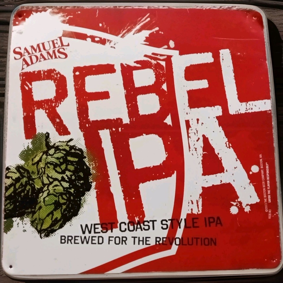 Sam Adams Rebel IPA Metal/ Tin Beer Tackard/ Sign/ Wall Decor/ Logo ...