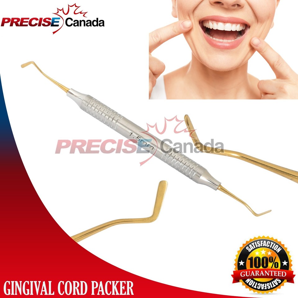 3Pcs Cord Packer Dental Gingival 1.5mm Retraction NON-SERRATED Dental ...