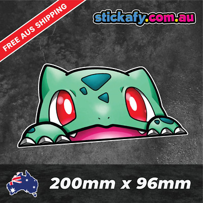 Bulbasaur Peeking Sticker Funny Laptop Car Window Bumper 4x4 Ute Decal ...