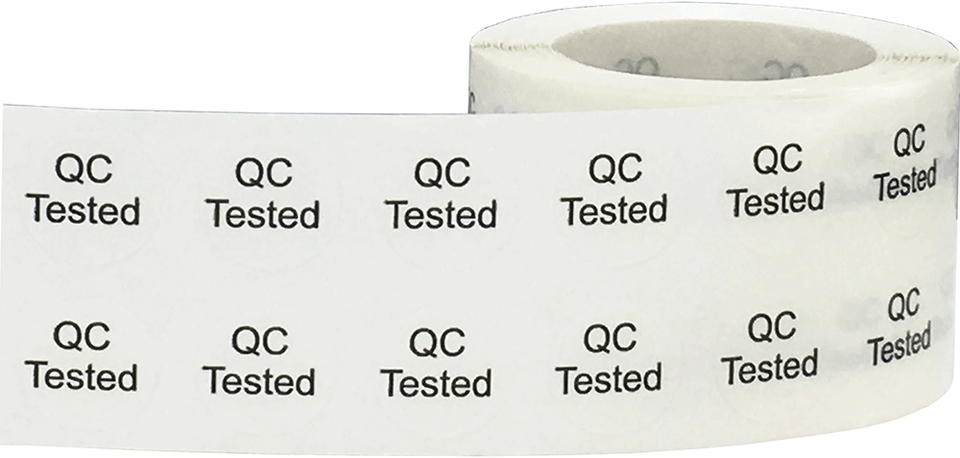 Quality Control QC Tested Stickers 1/2 Inch Circle 1000 Adhesive Labels ...