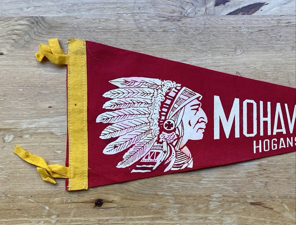 Vintage Mohawk Indian Reservation New York 17" Pennant w Native ...