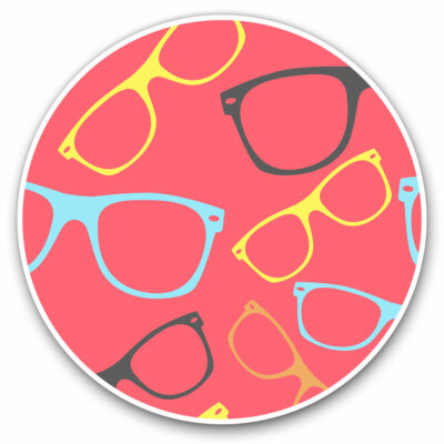 2 x Vinyl Stickers 20cm - Cute Pink Glasses Opticians Cool Glass Cool ...