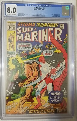 Sub-Mariner #31 Cgc 8.0 (Nov. 1970) Beautiful Sal Buscema Cover Art | eBay