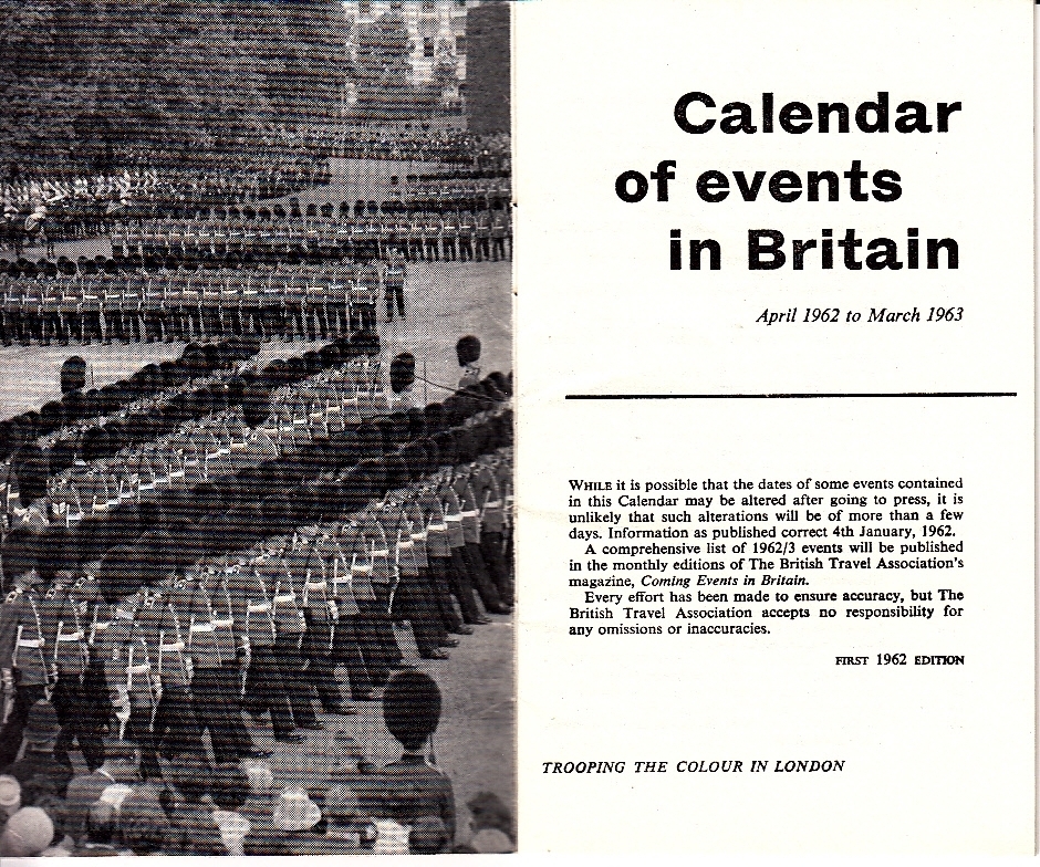 A Calendar of Events in Britain 1962-1963 Booklet British Travel ...