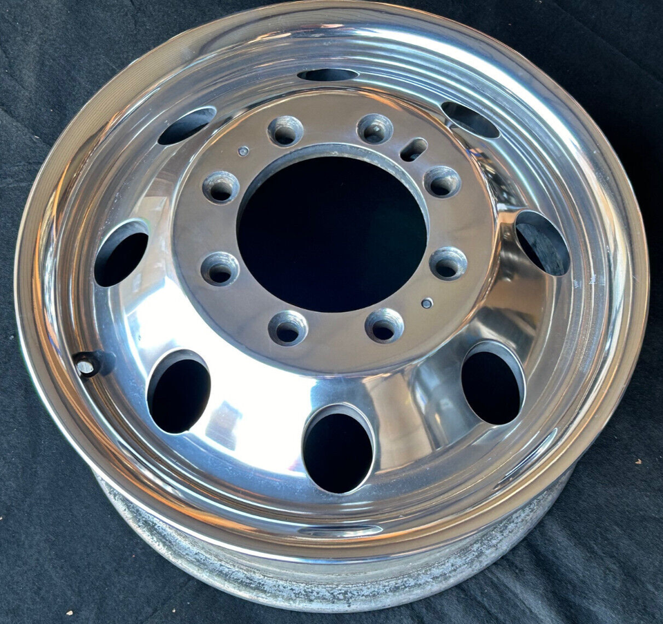 (1) 16" RARE VINTAGE HIGH POLISHED WELD DUALLY FRONT WHEEL 16X6 RIM 8X6 ...