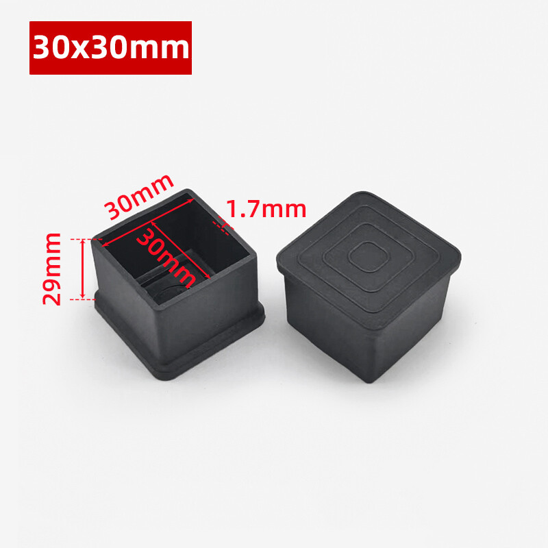 Square/Rectangle Rubber Chair Ferrule AntiScratch Floor Protector Table ...
