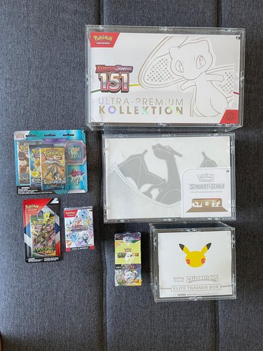 Pokémon XXL Sammlung Charizard 151 UPC Drachenwandel Display Blister ...