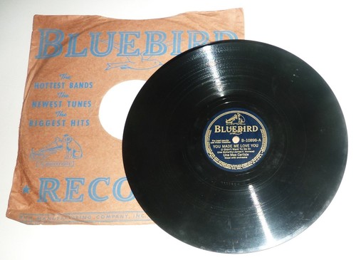 10" 78 RPM SHELLAC RECORD by UNA MAE CARLISLE "YOU MADE ME LOVE YOU ...