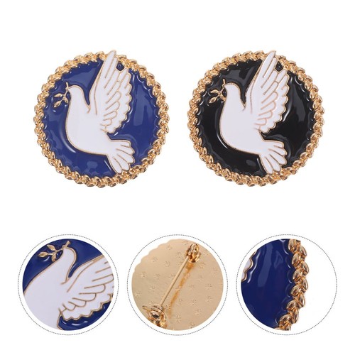 2pcs Peace Dove Pins Decorative Lapel Pins Enamel Brooches for Jackets ...