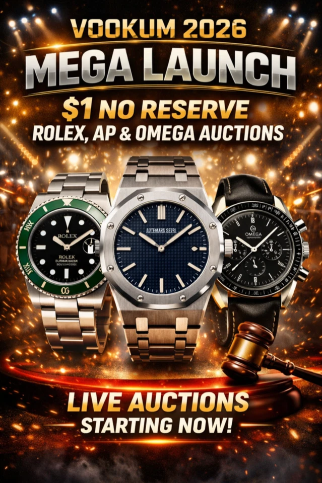VOOKUM Live Auction - Luxury Watches at $1 - Rolex, Omega, Tudor - 1M ...