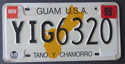 GUAM GOLD MAP license plate 1995 - 2016 YOUR CHOICE OF NUMBERS | eBay
