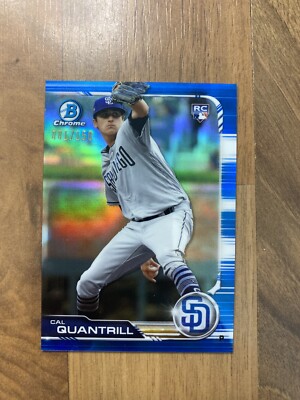Cal Quantrill 2019 bowman chrome blue rookie card 81/150 | eBay